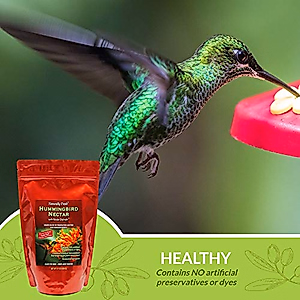 Sapphire Labs Naturally Fresh Hummingbird Nectar with Nectar Defender Lasts Longer in Hummingbird Feeders | Makes 96 oz of Clear Hummingbird Nectar | an Easy Mix Hummingbird Nectar Powder