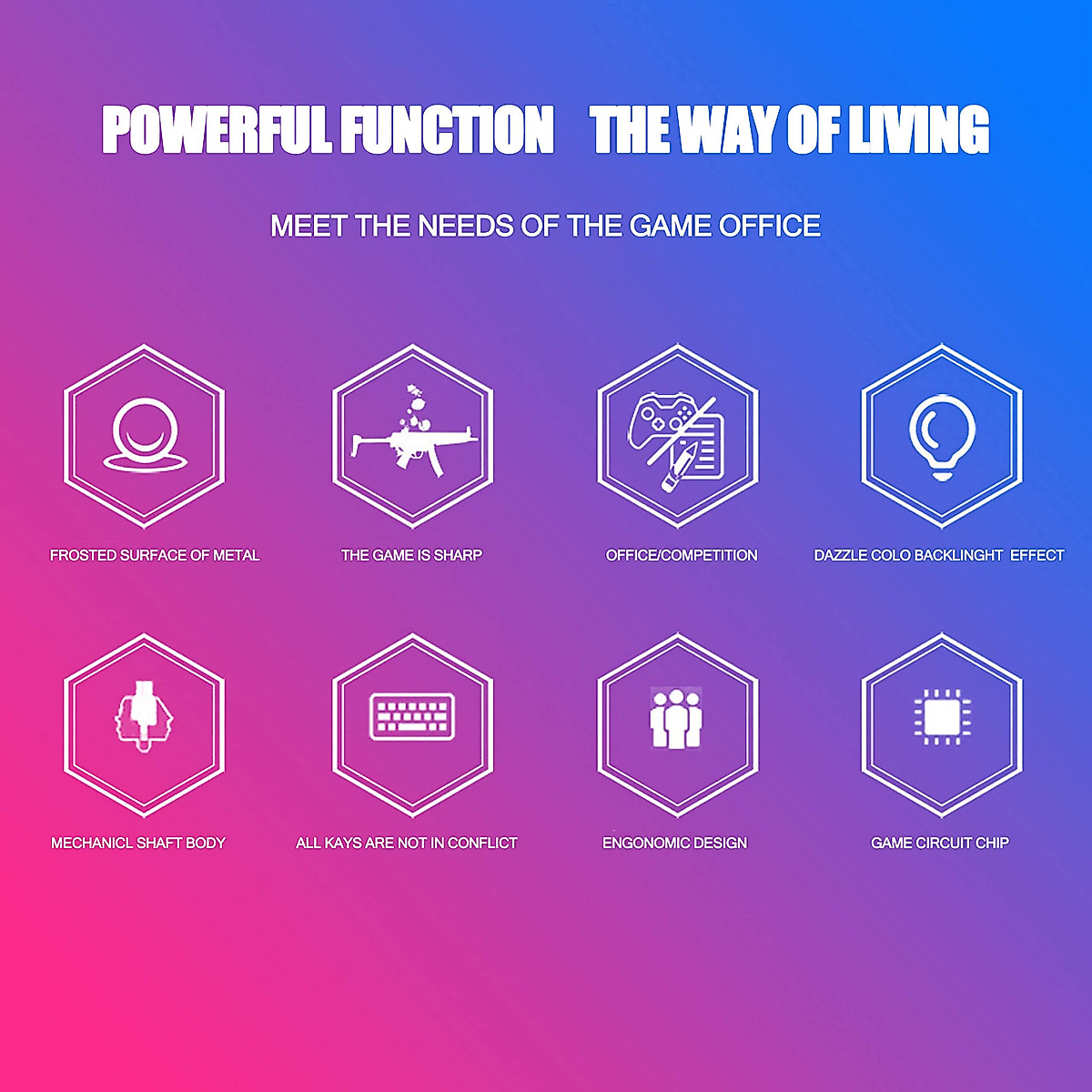 YSCP Typewriter Style Mechanical Gaming Keyboard LED Backlit Wired with Blue Switch Retro Round Keycap 104 Keys Keyboard (White 104 Keys LED)