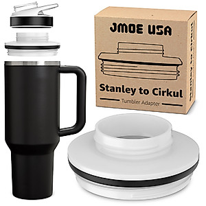 Jmoe USA Tumbler Adapter for Stanley to Cirkul | Use Your Flavor Cartridges with Your Tumbler | BPA Free Plastic, Food Grade Silicone | Fits 40oz & 64 oz Stanley Quencher H2.0 FlowState Tumblers