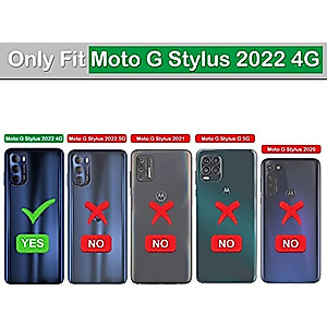 AYMECL for Moto G Stylus 2022 Case, with Nano Explosion-Proof Film [2 Pack], Military Grade Double Shockproof with Kickstand Case for Motorola G Stylus 2022-Green