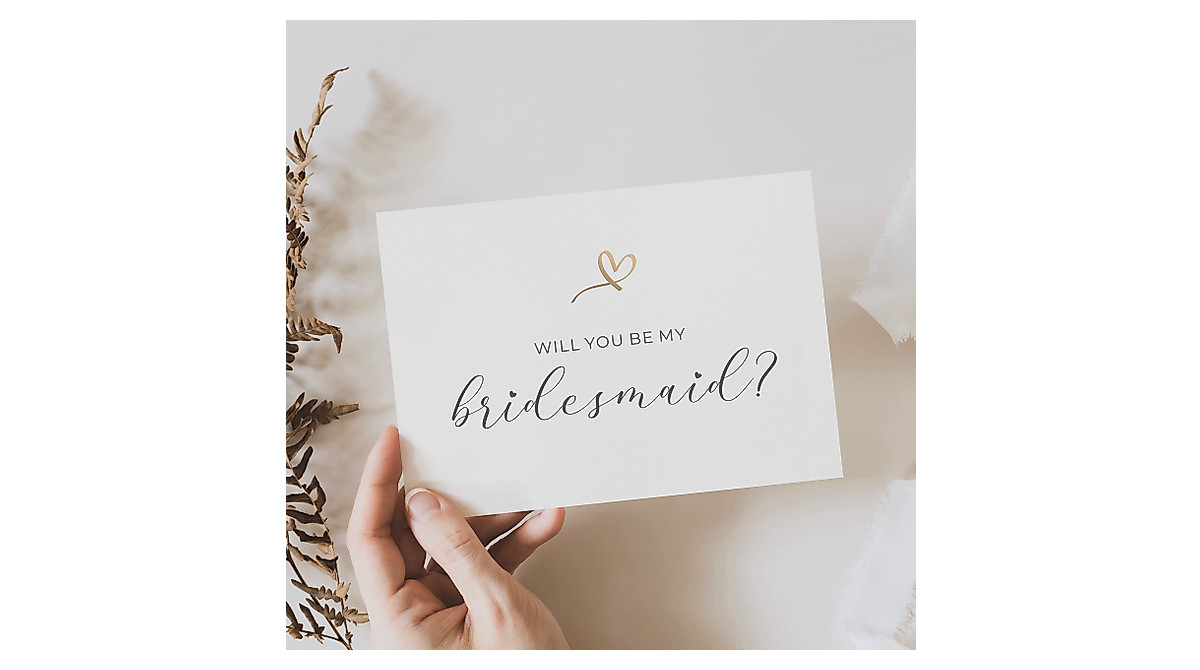 Elegant Bridesmaid Cards with Gold Heart - Olive & Emma