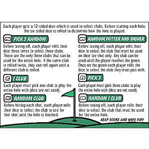 Random Club Dice On-Course Golf Game from Fore! Cards | Fun & Challenging Golf Game | Perfect for Golfers of Any Skill Level