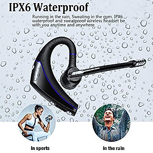 Bluetooth Headset,Wireless Bluetooth V5.0 Earpiece Hands-Free Earphones with Noise Cancellation Mic for Driver/Business/Home/Office/Cell Phones/PC