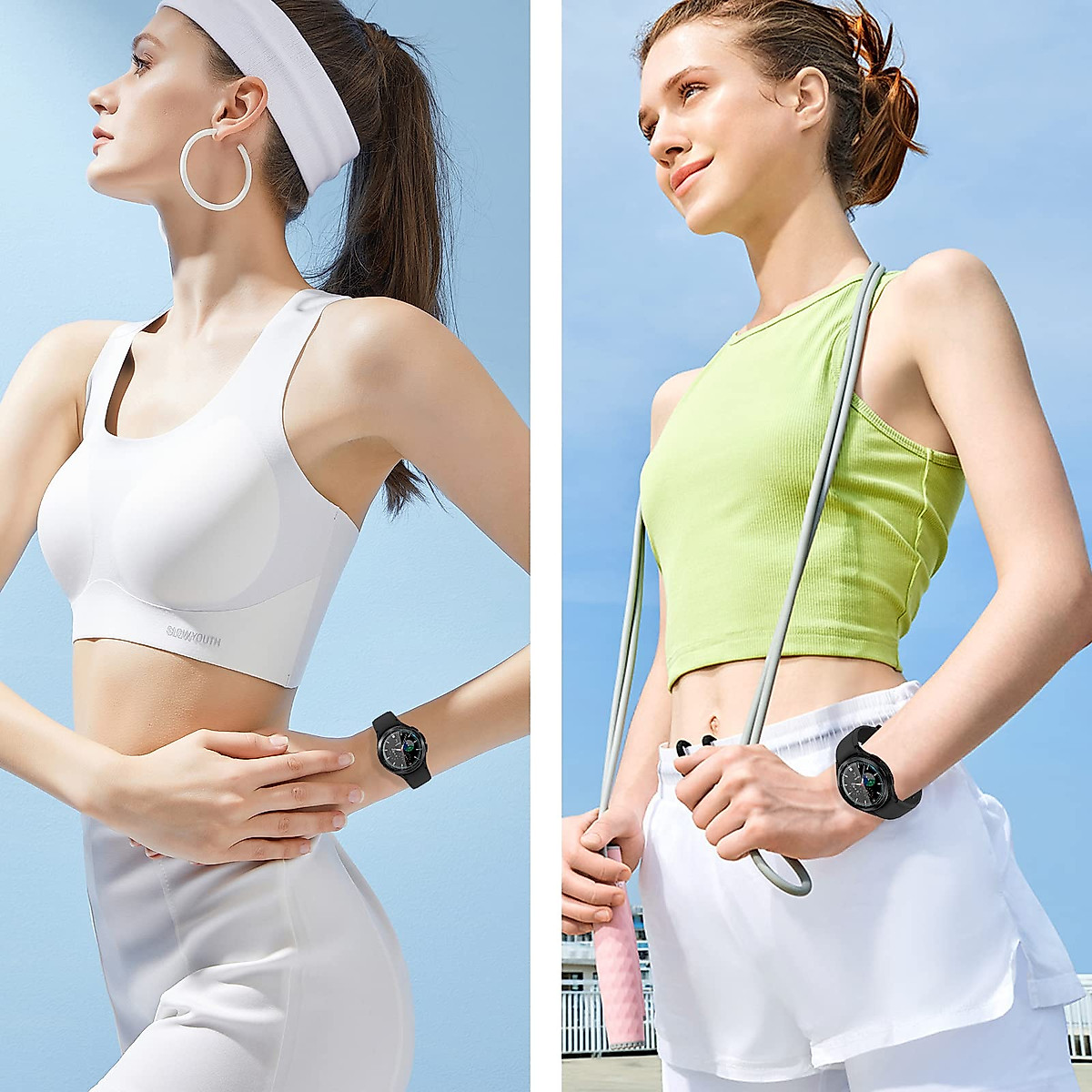 Suoman 2+2-Pack for Samsung Galaxy Watch 4 Classic 46mm Screen Protector, Privacy and High-Definition Combination, [Anti-Scratch] Ultra-Thin Tempered Glass Screen Protective Film