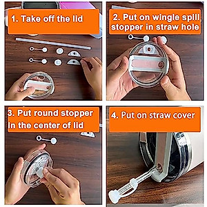 Silicone Spill Proof Stoppers Set Compatible For Stanley H2.0 40oz & 30oz Tumbler, Leakproof Seal Set Including 2 Wingled Spill Stoppers/2 Round Stoppers/2 Straw Covers, Stanley Cup Accessories-2.0