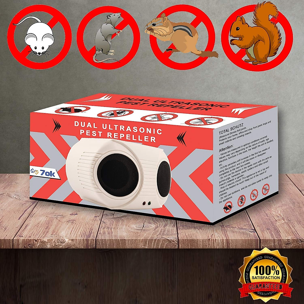 KN-18 Double Ultrasonic Mouse, Rat, Rodent, Squirrel Repeller