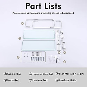 KES Bathroom Glass Shelf Aluminum Tempered Glass 8MM Extra Thick 2 Pack Rectangular 1 Tier Storage Organizer Wall Mount Silver, A4126A-P2