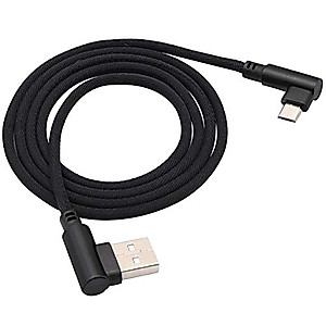 AAOTOKK 3 Ft 90 Degree Micro USB Cable Right Angle USB 2.0 Micro Male Nylon-Braided Fast Sync & Charging Cord Compatible with Android, Samsung, LG,Huawei, Smartphones & More(Black/3-Pack)
