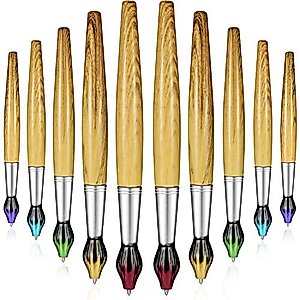 Outus Bamboo Brush Shape Ballpoint Pen Novelty Retractable Paintbrush Ink Pens for Art Activities and School Stationery, Christmas Halloween Near Year Present (10 Pieces)