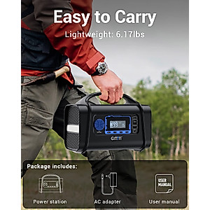 Portable Power Station 300W Outdoor Generator 296Wh Backup Lithium Battery Portable Generator with 100W USB C PD Output&Input, 2AC Outlet, 2 USB A& USB C, LED Flashlight for Outdoors Camping Travel