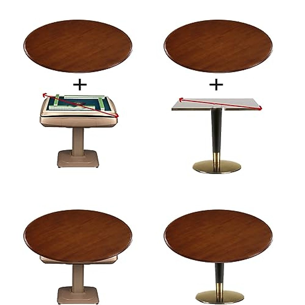 70cm-100cm Lazy Susan Large Wood Dining Table Turntable,Flat Polished Edge，Premium Round Circular Plate，Perfect Circle，tempered glass table top replacement (Color : Brown, Size : 80CM(31.5IN))