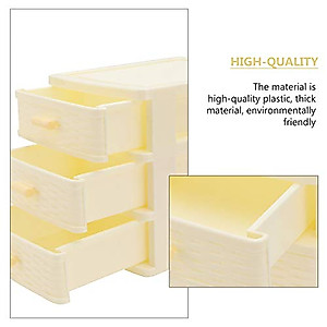 DOITOOL Skincare Storage Organizer Desktop Jewelry Storage Drawer Makeup Organizer Earring Holder Stand Cosmetic Storage Container for Home Girl Bedroom (Beige) Tabletop Storage Bin