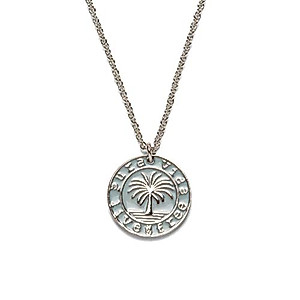 Pura Vida Silver Live Free Medallion Necklace - 16 Inches, 2" Extender