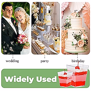 Kucoele 60 Pack 5oz Dessert Cups with Lids and Spoons, Mini Plastic Jello Cups Parfait Cups Dessert Shooters Party Serving Cups for Tasting, Ice Cream, Fruit, Pudding