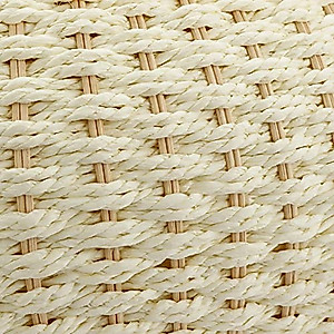 Puedo Women Shell Shape Straw Bag Rattan Woven Beach Handbags Summer Straw Tote Bag (White)