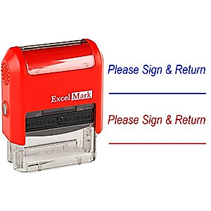 ExcelMark Self-Inking Rubber Teacher Grading Stamp - Please Sign & Return