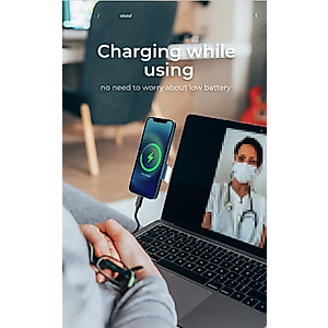 Strong Grip Laptop Phone Holder, Slim Laptop Phone Mount, Portable Phone Mount for Laptop, Computer Monitor Expansion Bracket, Strong Magnetic Phone Mount for All Phones, Silver