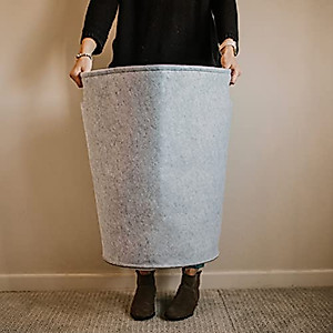 Parker Baby Nursery Laundry Hamper - Felt Storage Basket and Baby Hamper for Nursery (Oatmeal)