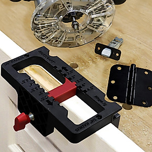 Milescraft 1226 Hinge Jig – Self Clamping Door Hinge Jig, Door Hinge Mortiser. Hinge Templates Rout Mortises from 2.5” to 4.5”. Hinge Installation Kit Includes Latch Templates for All Standard Doors