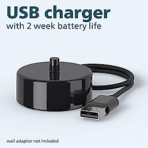 Philips Sonicare 4100 Rechargeable Electric Toothbrush, with Pressure Sensor, 2 Intensity Settings, SmarTimer and QuadPacer, 14-Day Battery Life, Black, Model HX3681/24