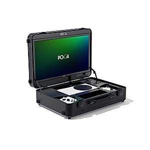 POGA PRO Premium Portable Console Travel Case incl. Trolley and 21,5'' ASUS Gaming Monitor for Xbox Series S - Navy