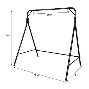 GeRRiT Swing Frame Metal A Frame Swing Stand for Garden Lawn Backyard Porches Stability, Black