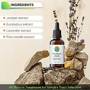 Natural UTI E-Drops – Fast-Acting Herbal Formula for Support of Bladder, Kidney & Urinary Tract Health for Women & Men
