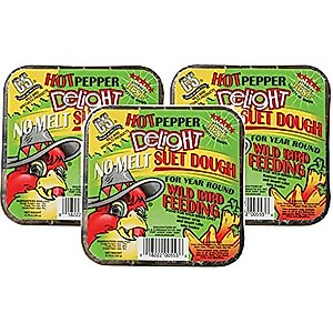 C & S Hot Pepper Delight No Melt Suet Dough Cake (3 Pack / 11.75 oz Each)