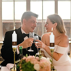 White Taper Candles 4 Pack Short Candlesticks 5inch Short Tapered Candle - Unscented Candle Sticks for Home Dinner Tablescape Wedding Centerpieces Party Decoration