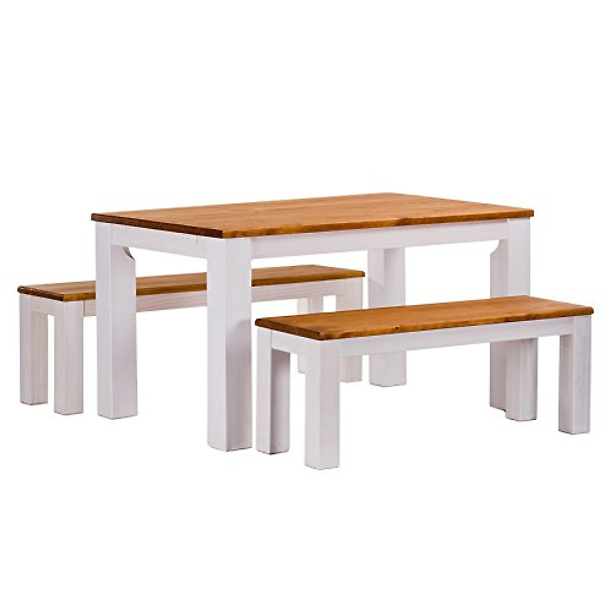 B.R.A.S.I.L.-Möbel TableChamp Dining Table Rio 70.9 x 35.4 Honey White Solid Wood Pine Oiled Farmhouse Extension Extendable Optional