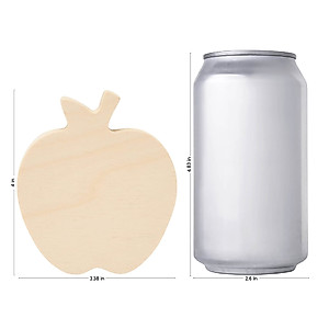 Chunky Wooden Apple Cutouts 4-inch x 3-3/8-inch, Pack of 2 Autumn Apples for Crafts, Fall Tray Decor & Classroom Decor, by Woodpeckers