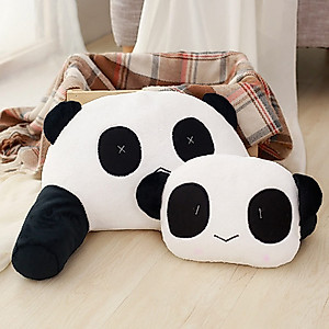Fullbond Cute Panda Shape Car Seat Plush Lumbar Pillow for Car-Headrest Pillow Breathable Comfortable PP Cotton Suitable for Both Kids and Adults B1