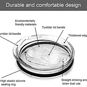 4 Pack 20 oz Skinny Tumbler Lid Replacement Lids for Tumblers Travel Coffee Mug Spill Proof Splash Resistant Silicone Sliding Covers