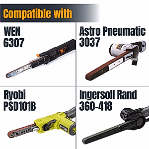 POWERTEC 1/2 x 18 Inch Sanding Belts, 20PK, 40 Grit Aluminum Oxide Belt Sander Sanding Belt for Air File Belt Sander, Woodworking, Metal Polishing (401804)