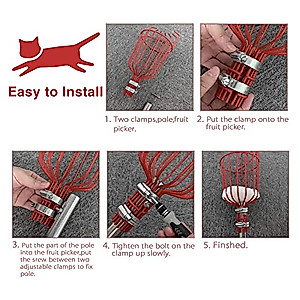 DonSail Fruit Picker Pole Tool with Basket Telescoping Long Handle, 35-65 Inch Adjustable Apple Orange Picker Pole Tool with Basket for Avocado Acorn Lemon Pear Mango Tree Picker