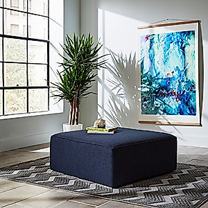 Amazon Brand - Rivet Audrey Modern Square Ottoman, 39"W, Denim