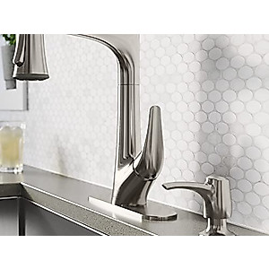 KOHLER R27459-SD-VS Lilyfield Commercial Style Pre-Rinse Single-Handle Semi-Professional Kitchen Sink Faucet, Vibrant Stainless