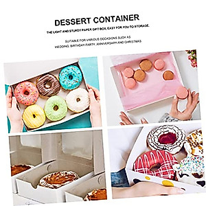 Baluue 12pcs Packaging Boxes Packing Box Clear Cake Stand Pink Containers Mini Cake Boxes Transparent Cake Box Cake Packing Box Disposable Cupcake Containers White Card Pink Dessert Box