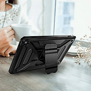 All-New Amazon Fire Max 11 Tablet case (13th Generation, 2023 Release), DJ&RPPQ Full Body Rugged Hands-Free Viewing Stand Back Cover with Screen Protector, Incompatible with iPad Samsung - Black