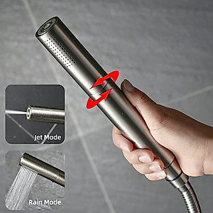 KATAIS Brushed Nickel 2 In 1 Hand Held Shower Head High Flow Handheld Shower Head Set High Pressure Shower Head Sprayer Hand Shower Wand with 59 Inch Hose, Bracket