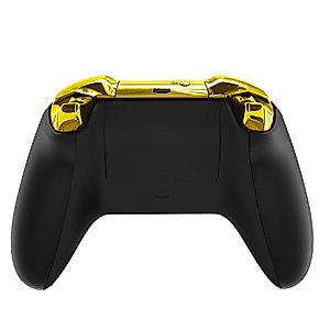 eXtremeRate LB RB LT RT Bumpers Triggers D-Pad ABXY Start Back Sync Buttons, Chrome Gold Full Set Buttons Repair Kits with Tools for Xbox One S & Xbox One X Controller (Model 1708)
