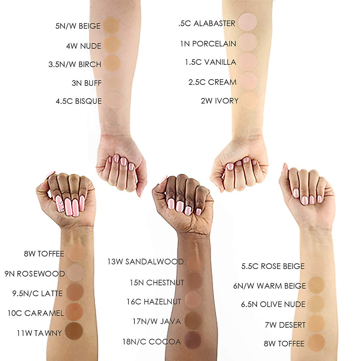 Temptu Perfect Canvas Hydra Lock Airbrush Foundation Starter Set, Fair/Light, 0.25 Fl Oz (Pack of 6)