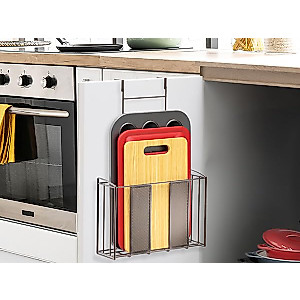 SimpleHouseware Over Cabinet Door Organizer, Mesh Bronze