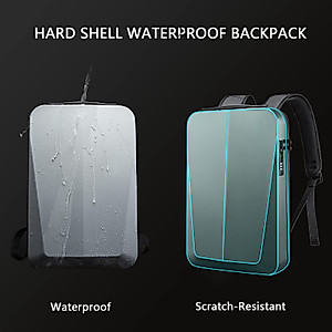 Refutuna Anti Theft Laptop Backpack for Men, Hardshell Waterproof TSA Lock Gaming Computer Backpack with USB Port, Fit 16/15.6 Inch Hard Shell Business Bookbag (black)