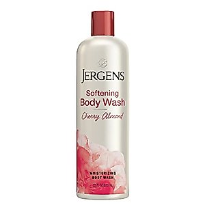 Jergens Softening Body Wash, Daily Moisturizing Skin Cleanser, Paraben Free, 22 Ounces, Infused with Cherry Almond, pH Balanced, Dye Free, Dermatologist Tested (Packaging May Vary)