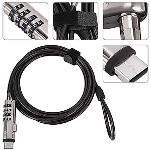 Laptop Cable Locks Combination Cable Lock 4 Digital Password Security Anti Theft Lock for USB Devices Equipment Notebook Computer