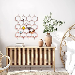 Airsky 16Pieces Honeycomb Separator Adjustable Drawer Organizer- DIY Honeycomb Drawer Organizer Divider Underwear Organizer Sock Organizer for Underwear, Belts, Ties, Makeup (Pink)