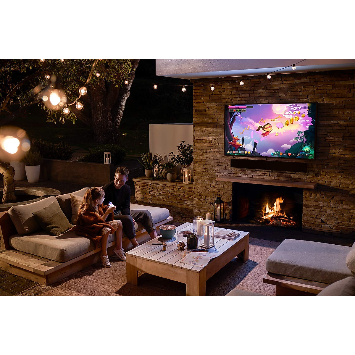 SAMSUNG QN55LST7TA The Terrace 55" Outdoor-Optimized QLED 4K UHD Smart TV with an Additional 3 Year Coverage (2020) (Renewed)