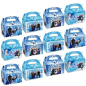 OU RUI 12Pcs Frozen Theme Party Supplies Frozen Party Candy Box Gift Bags Kids Party Decoration