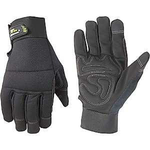 Wells Lamont Synthetic Leather Work Gloves with Touch Screen Capability, High Dexterity, Medium (7706M) , Black